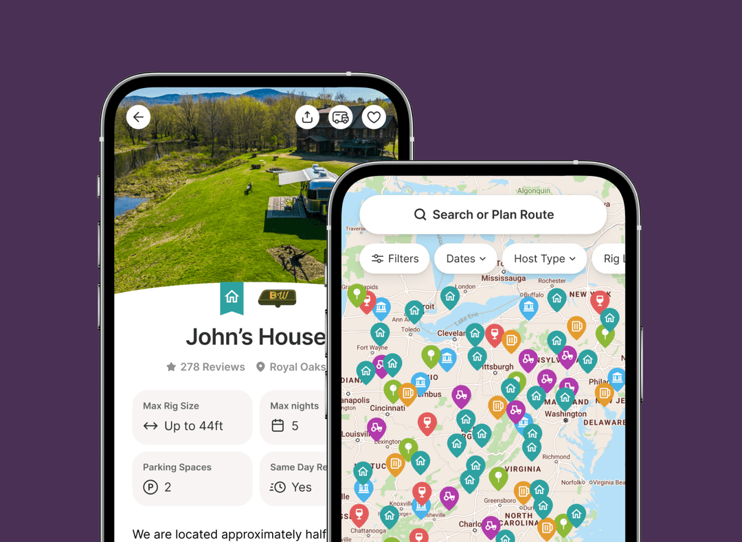 Harvest Hosts Mobile App for iOS and Android